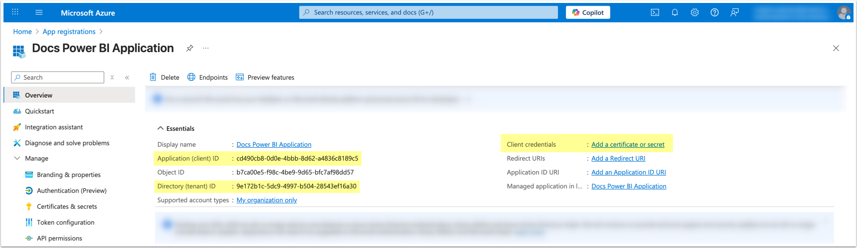 Set up Azure for Power BI Lineage Collection